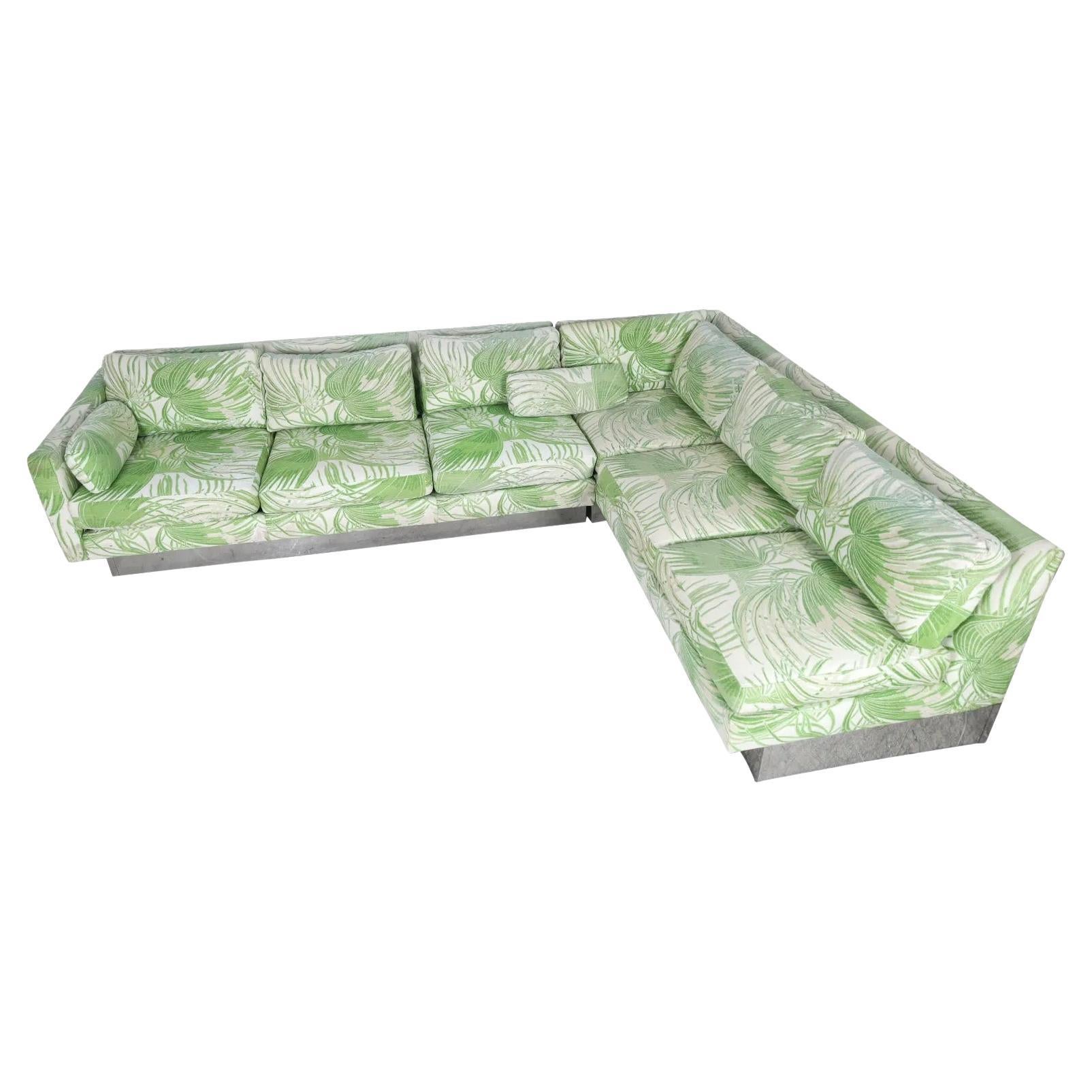 Schweiger Rust Velvet Sectional Sofa at 1stDibs