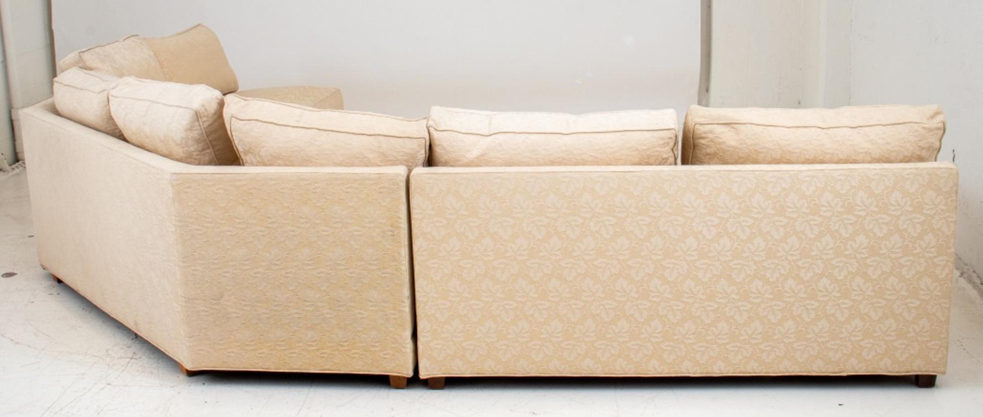 Sectional Sofa in Almond Jacquard at 1stDibs