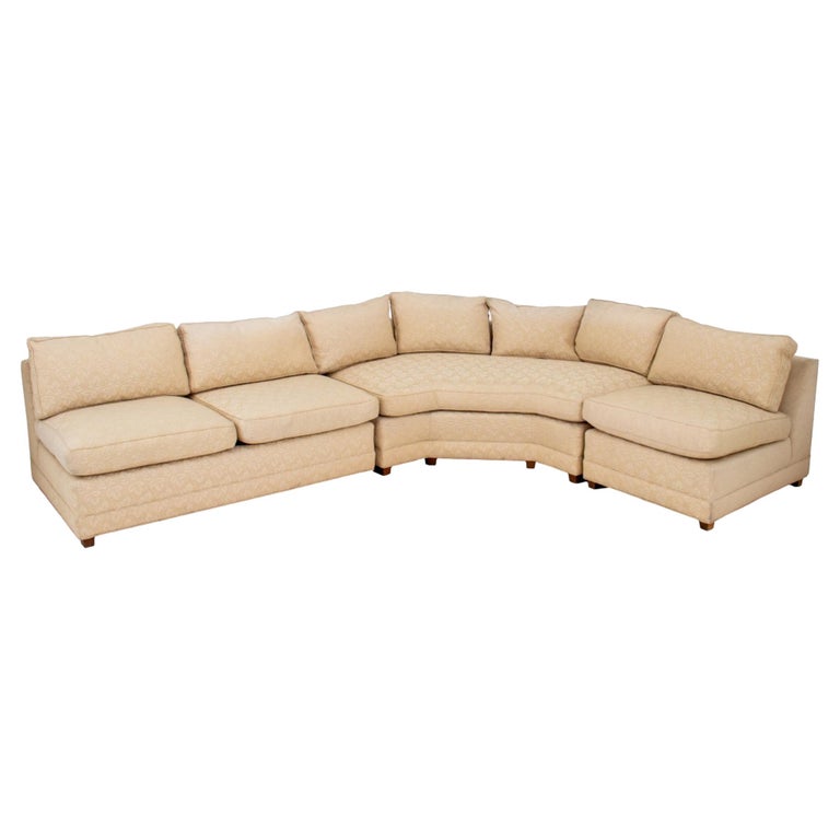 Sectional Sofa in Almond Jacquard For Sale at 1stDibs