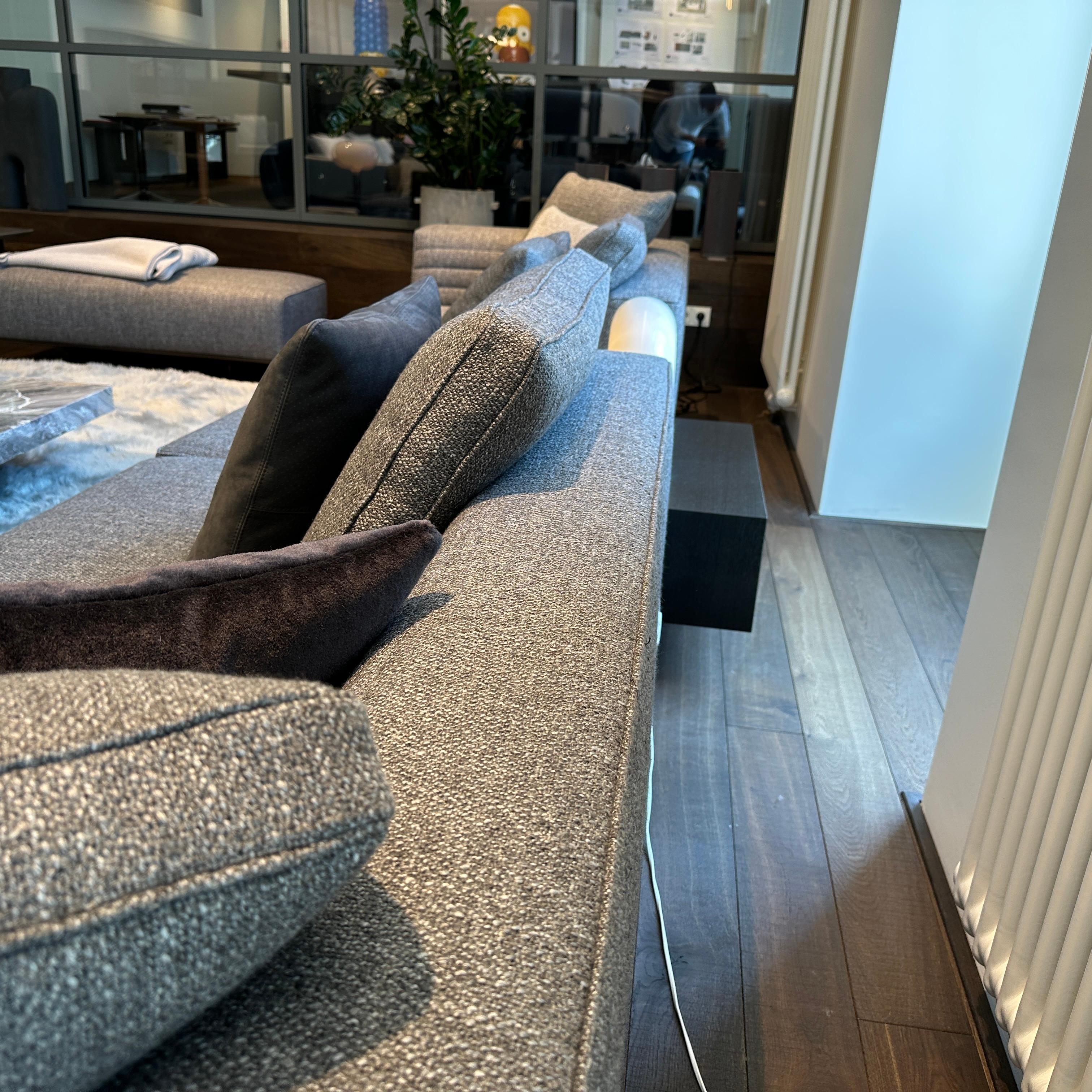 Sectional Sofa Roger Fabric Natte 06 Gray Grafite With Shelves Elements ...