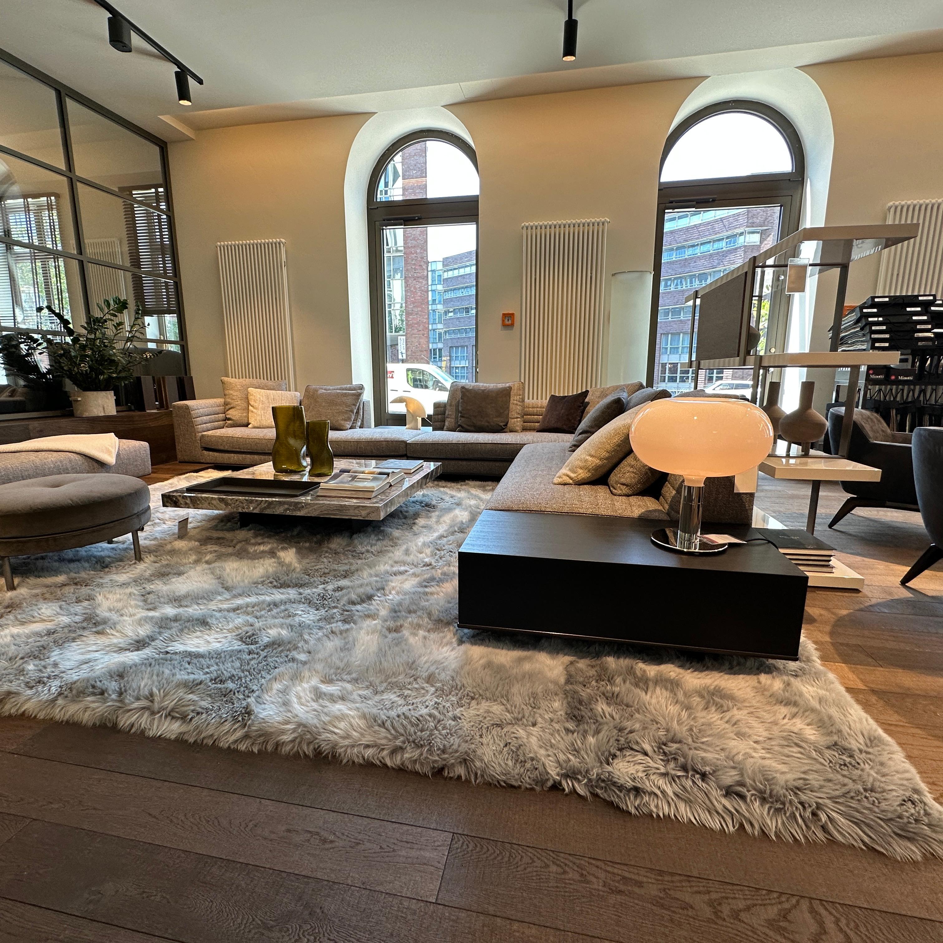 Sectional Sofa Roger Fabric Natte 06 Gray Grafite With Shelves Elements ...