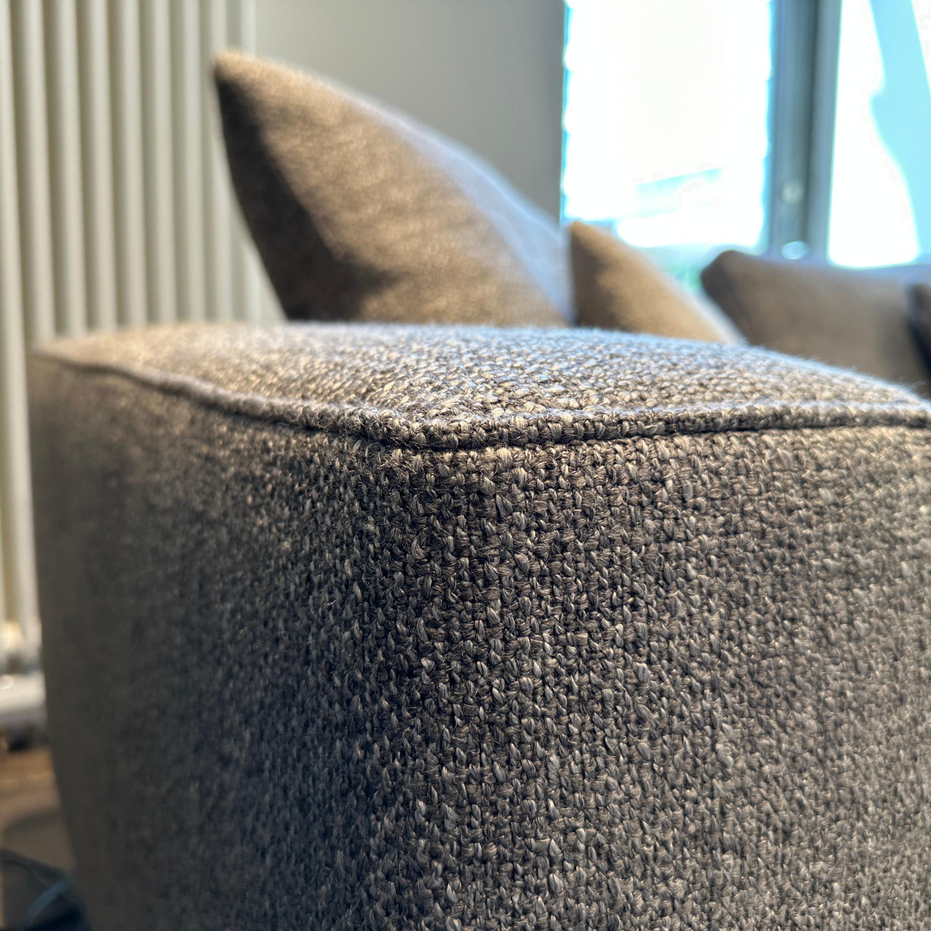 Sectional Sofa Roger Fabric Natte 06 Gray Grafite With Shelves Elements ...