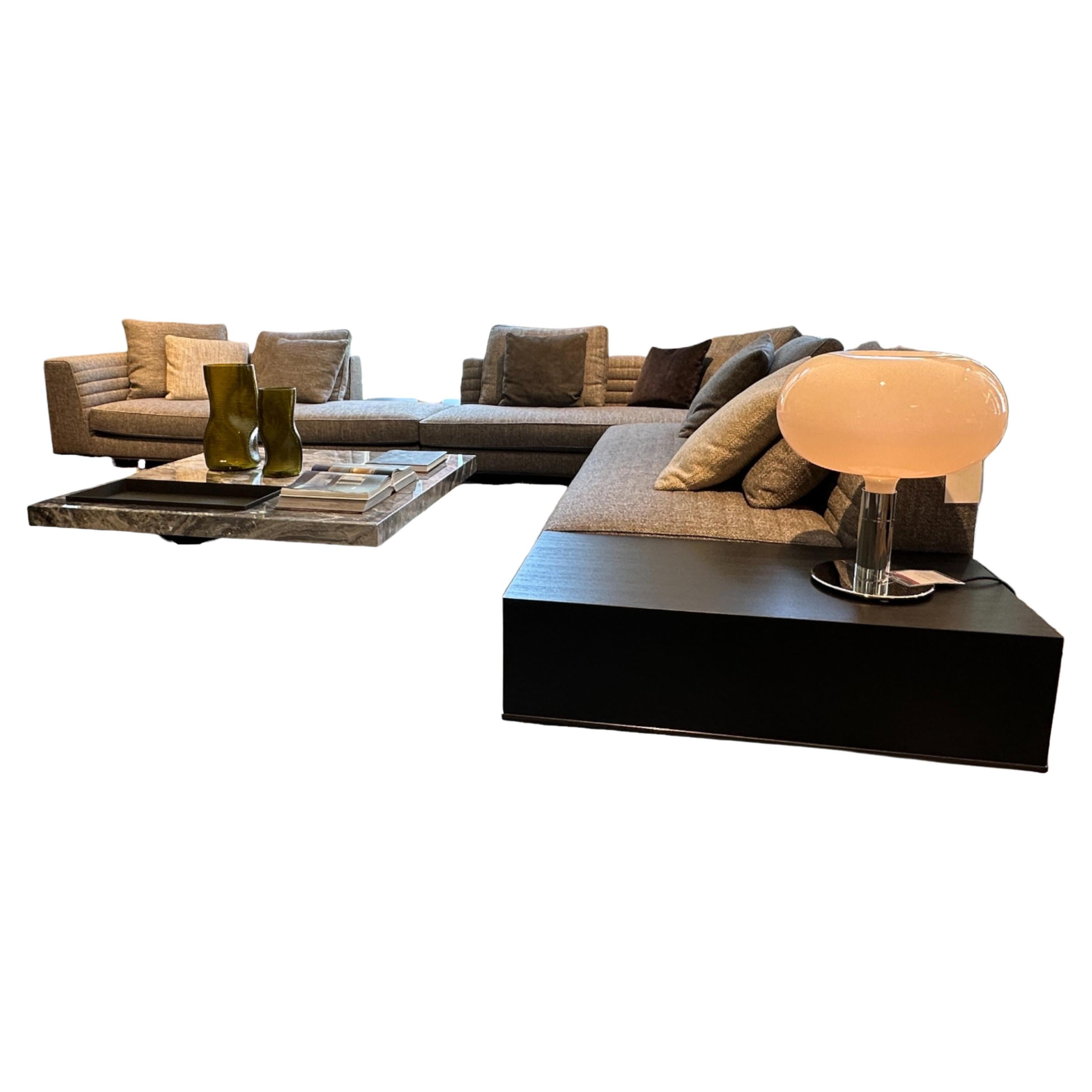 Sectional Sofa Roger Fabric Natte 06 Gray Grafite With Shelves Elements ...