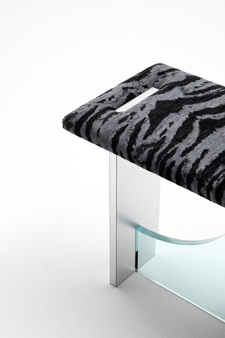 PUNK Chair in Glass, Wood and Steel Upholstered in Fabric by ...