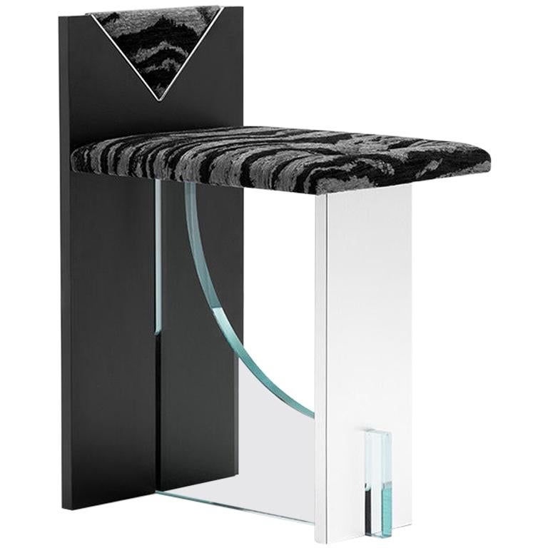 PUNK Chair in Glass, Wood and Steel Upholstered in Fabric by ...