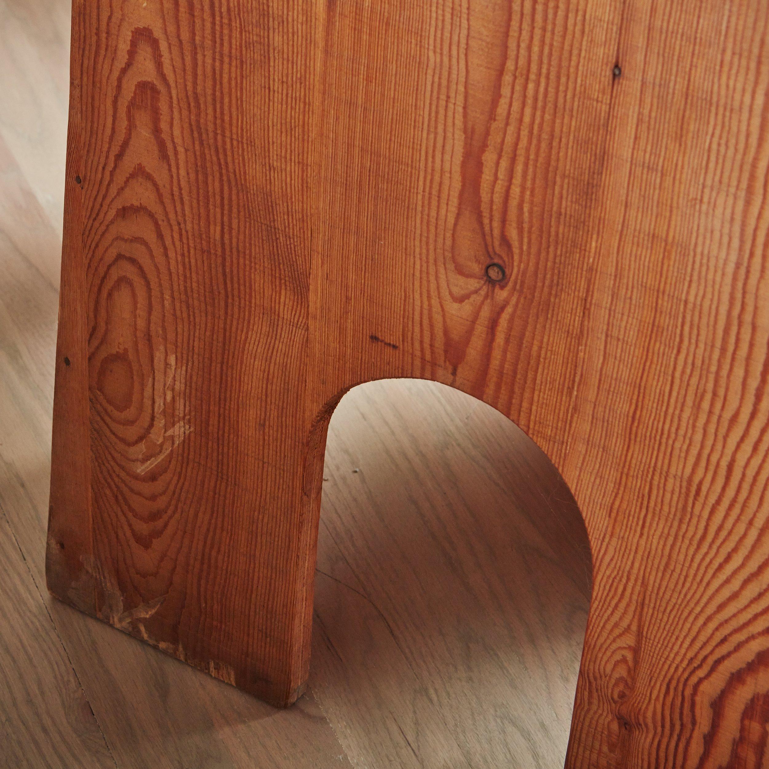 Sedia Alta Chair in Fir Wood by Mario Ceroli for Poltronova, Italy 1972 ...