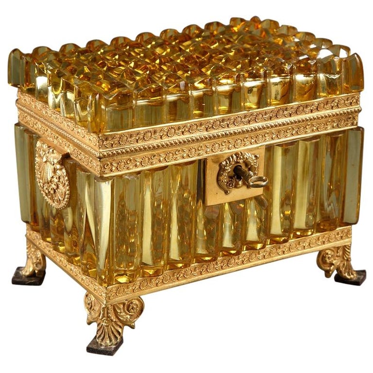 See larger image Early 19th Century French Cut Crystal Box in Rare ...