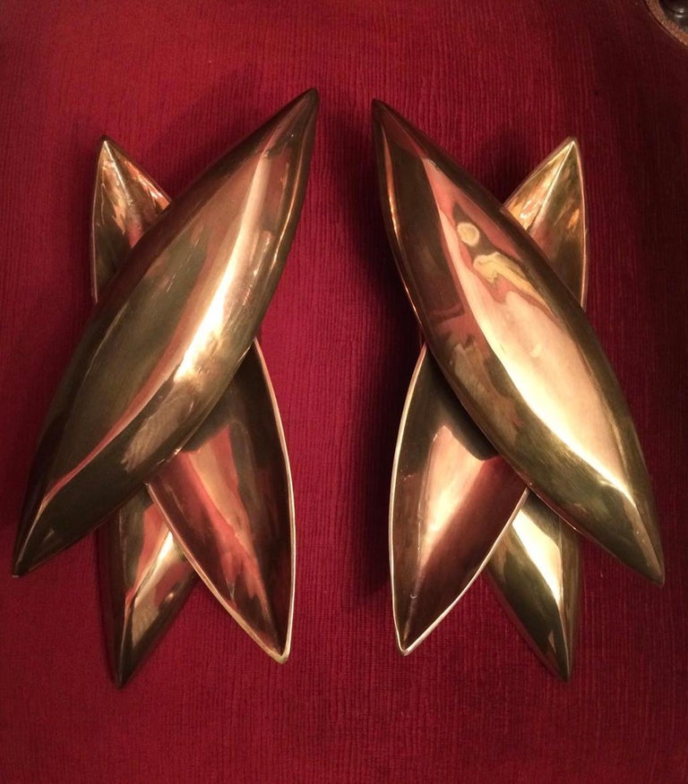 Seed Solid Brass Casting Sculptural Wall Sconce For Sale at 1stDibs