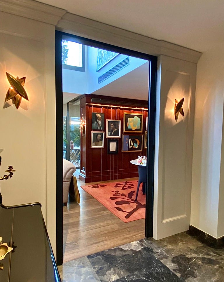 Seed Solid Brass Casting Sculptural Wall Sconce For Sale at 1stDibs