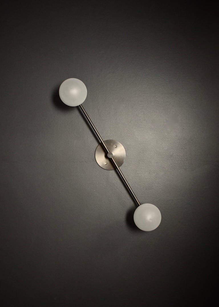 Segment Wall Lamp or Flushmount in Bronze and Blown Glass by Blueprint ...
