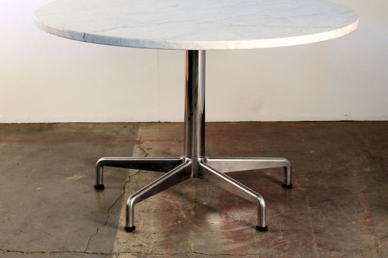Segmented Base and Marble-Top Round Dining Table by Eames for Herman ...