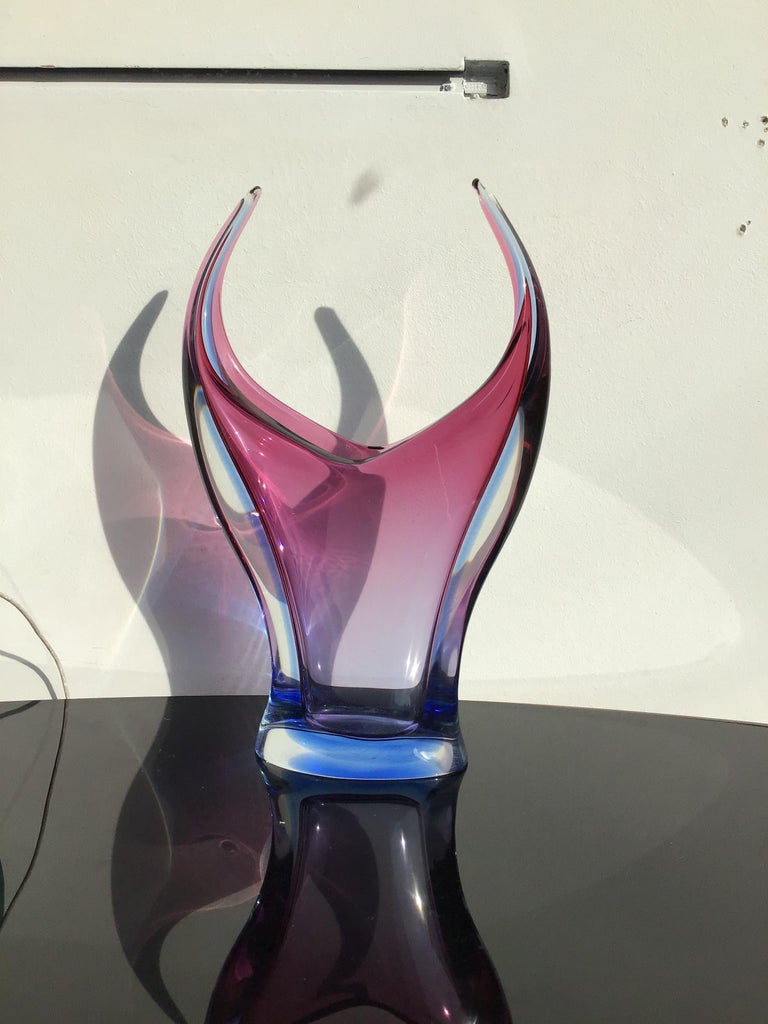 Seguso Flavio Poli Vase Murano Glass, 1950, Italy For Sale at 1stDibs