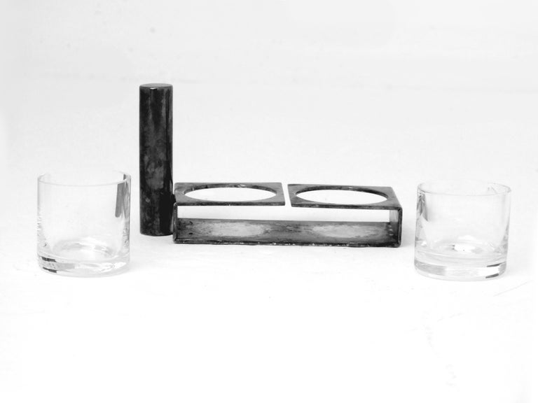 Seguso Italy Design Liquor Glasses You and Me in Silverplate Years 30 ...