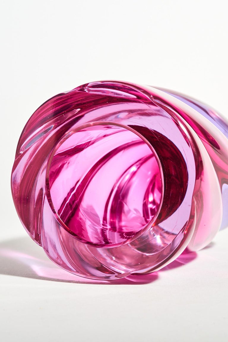 Seguso Murano Lavender/Fuchsia Vase For Sale at 1stDibs