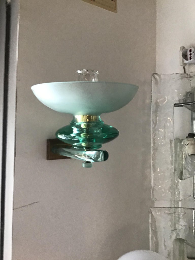 Seguso Sconces Glass Brass 1940 Italy For Sale at 1stDibs