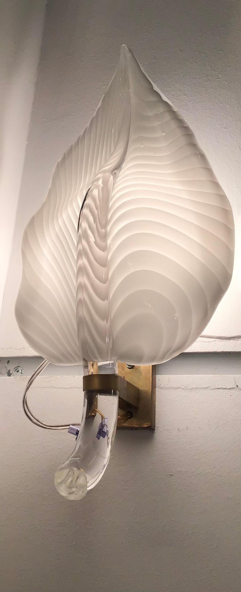 Seguso Sconces Murano Glass Brass, 1950, Italy For Sale at 1stDibs