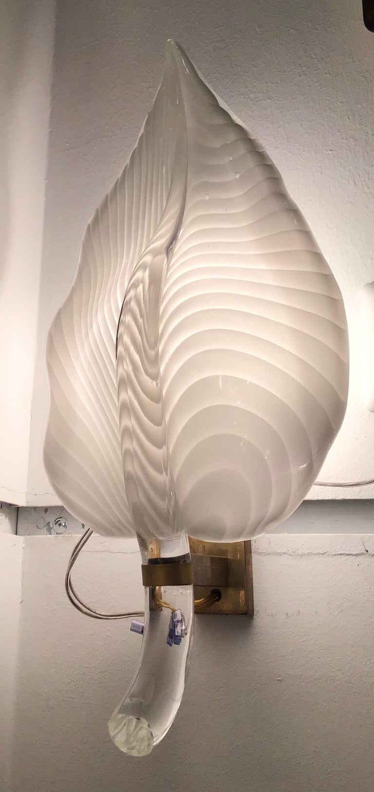Seguso Sconces Murano Glass Brass, 1950, Italy For Sale at 1stDibs