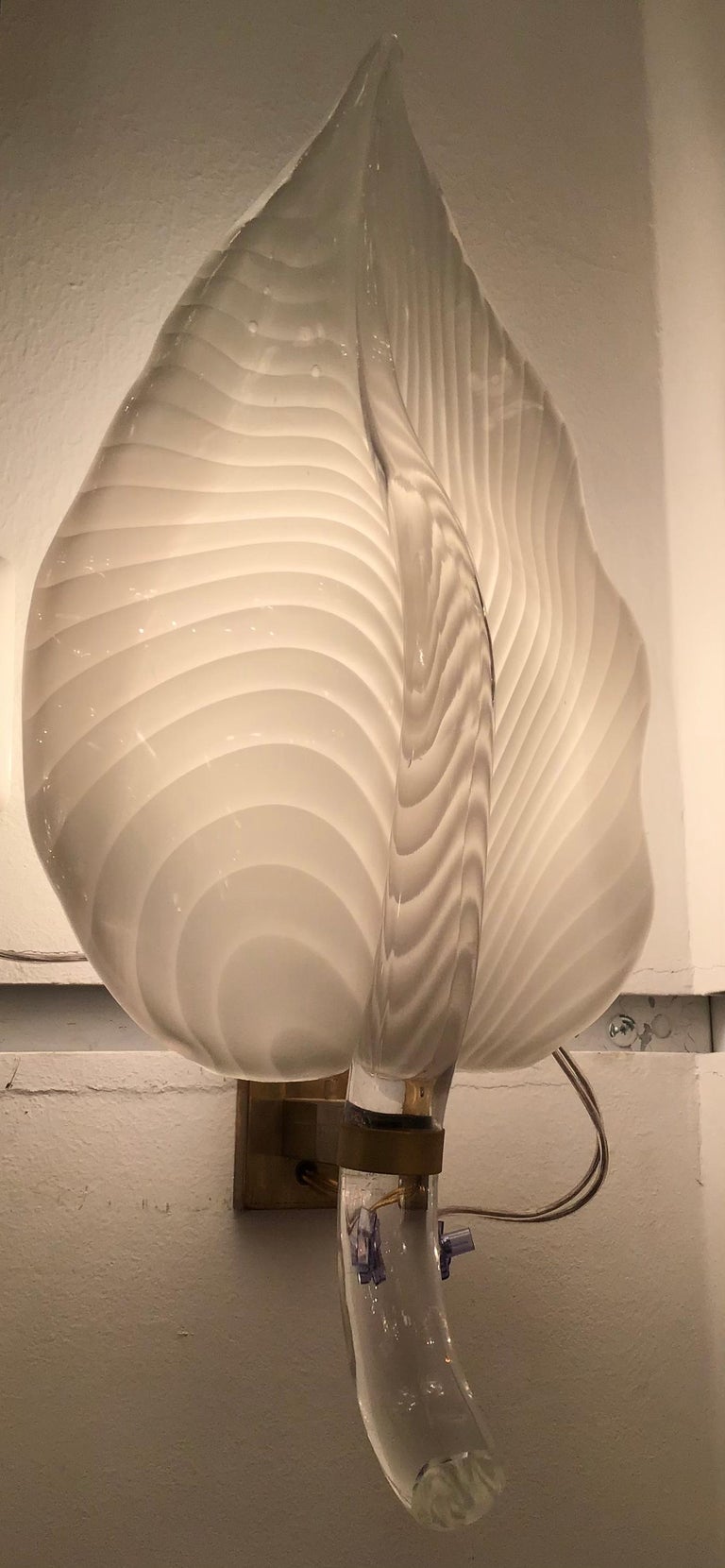 Seguso Sconces Murano Glass Brass, 1950, Italy For Sale at 1stDibs