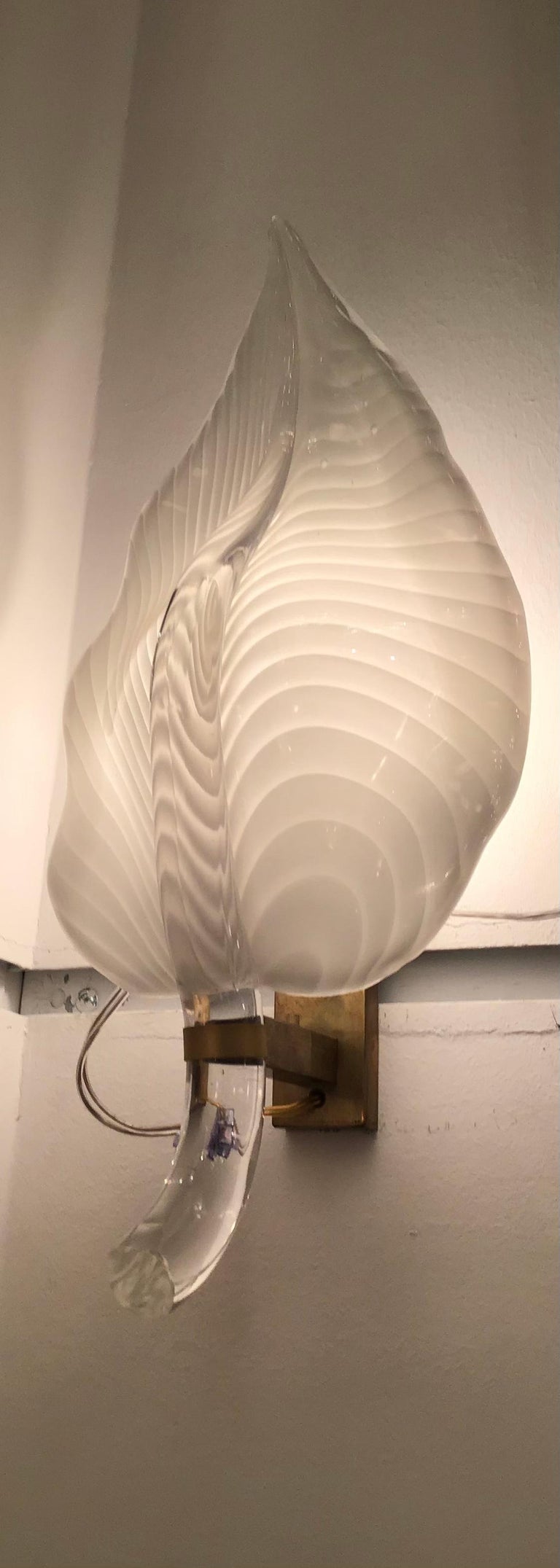 Seguso Sconces Murano Glass Brass, 1950, Italy For Sale at 1stDibs