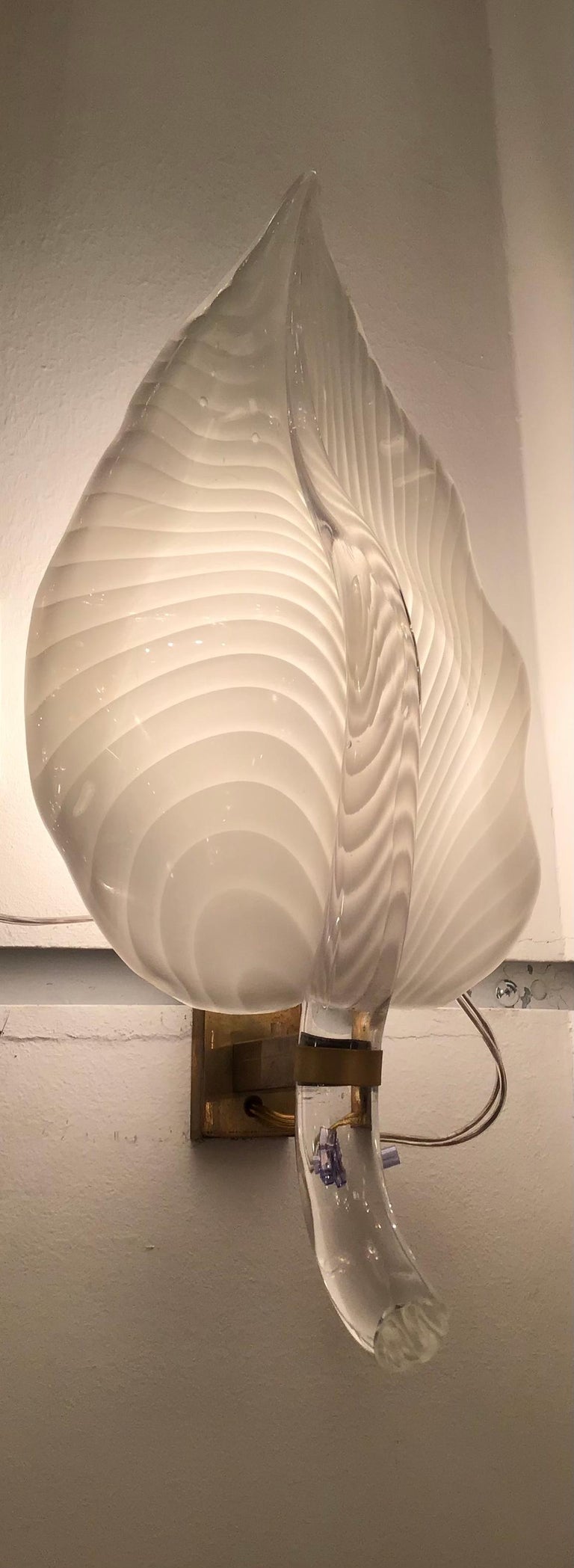 Seguso Sconces Murano Glass Brass, 1950, Italy For Sale at 1stDibs