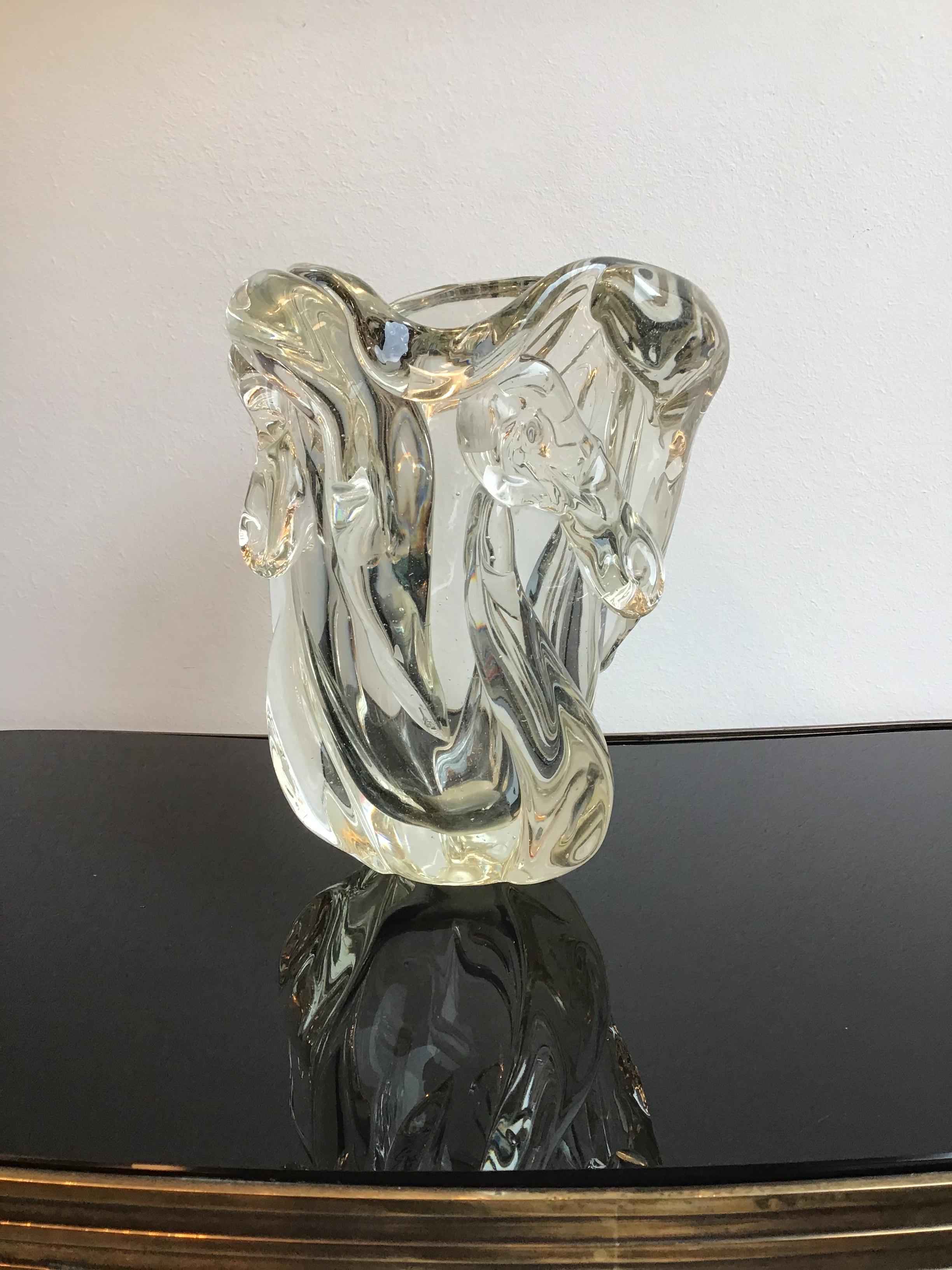 Seguso Vase Murano Glass, 1950, Italy at 1stDibs