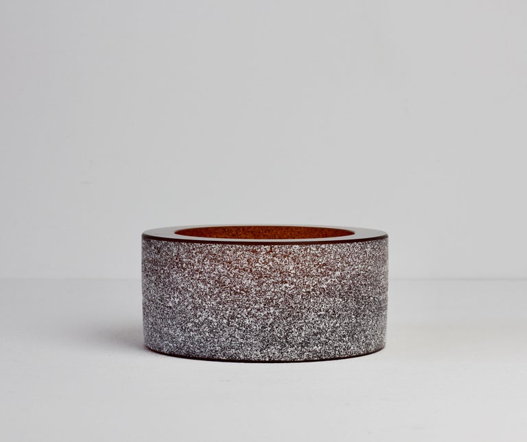 Seguso Vintage Thick Round Amber 'Scavo' Murano Glass Bowl or Ashtray ...