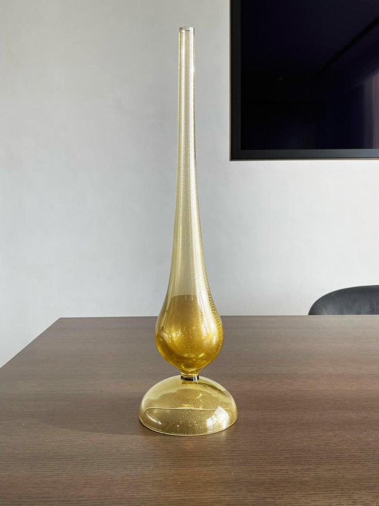 Seguso x Donghia, Contemporary, Handblown, Gold Murano Glass, Vase ...