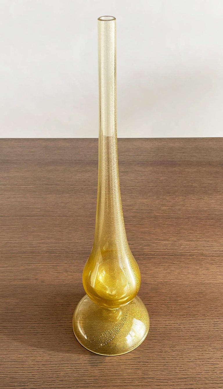 Seguso x Donghia, Contemporary, Handblown, Gold Murano Glass, Vase ...