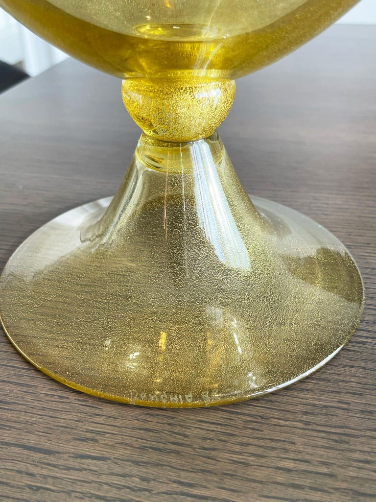 Seguso for Donghia - Large Modern Vase in Gold Murano Glass, Handblown ...