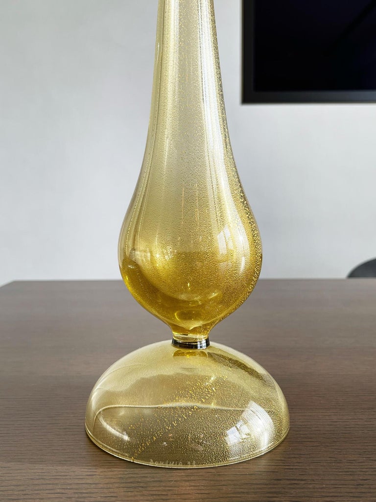 Seguso for Donghia - Modern Gold Murano Glass Vase, Handblown, Signed ...
