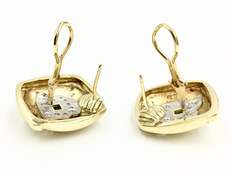 Seidengang 18 Karat and Platinum Diamond and Chrome Tourmaline Button ...