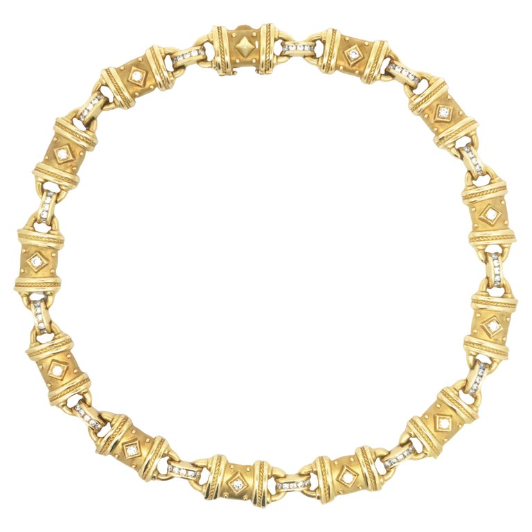 Seidengang 18 Karat Yellow Gold Necklace Featuring 77 Round Diamonds ...