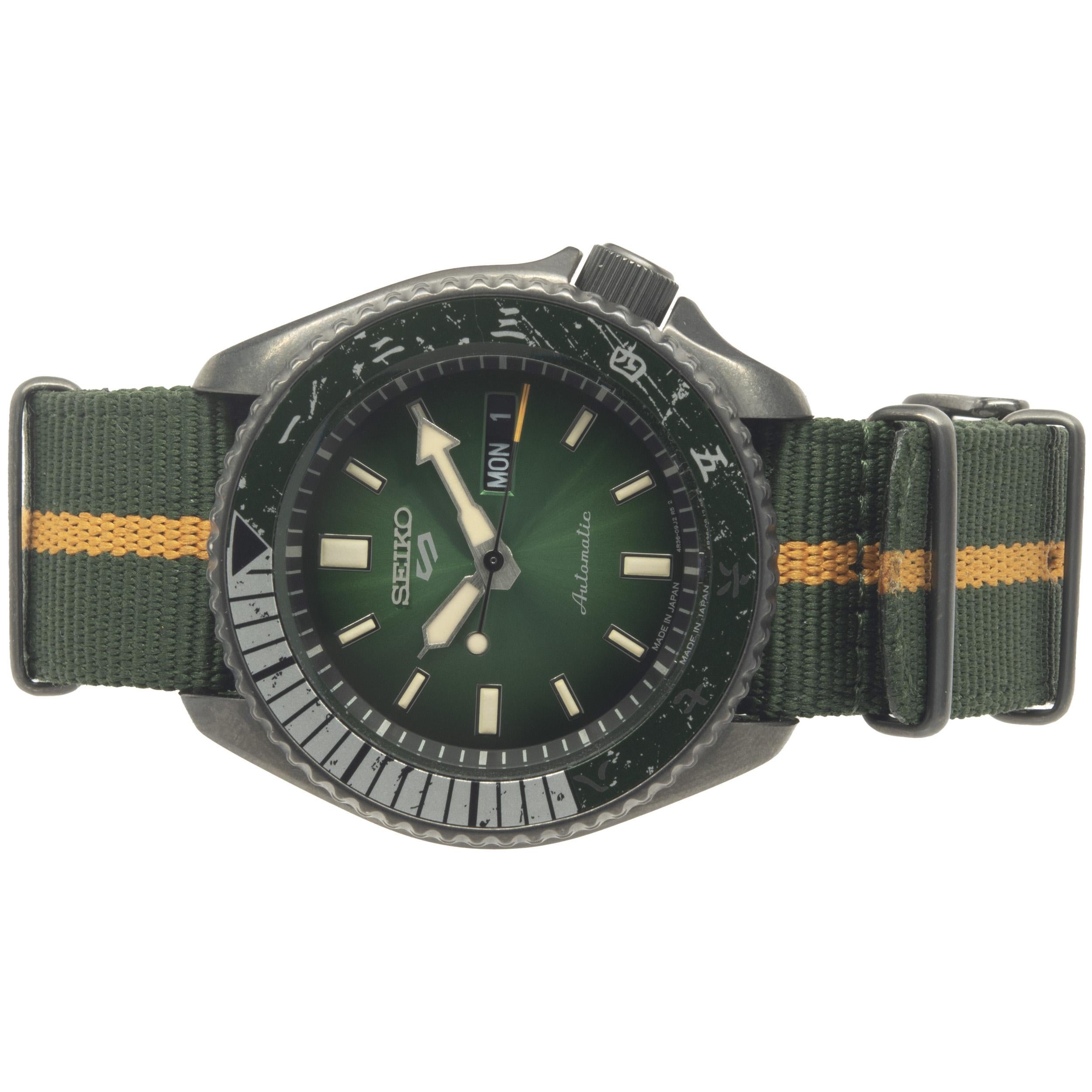 Seiko Black Stainless Steel 5 Sports Naruto and Rock Lee Limited ...