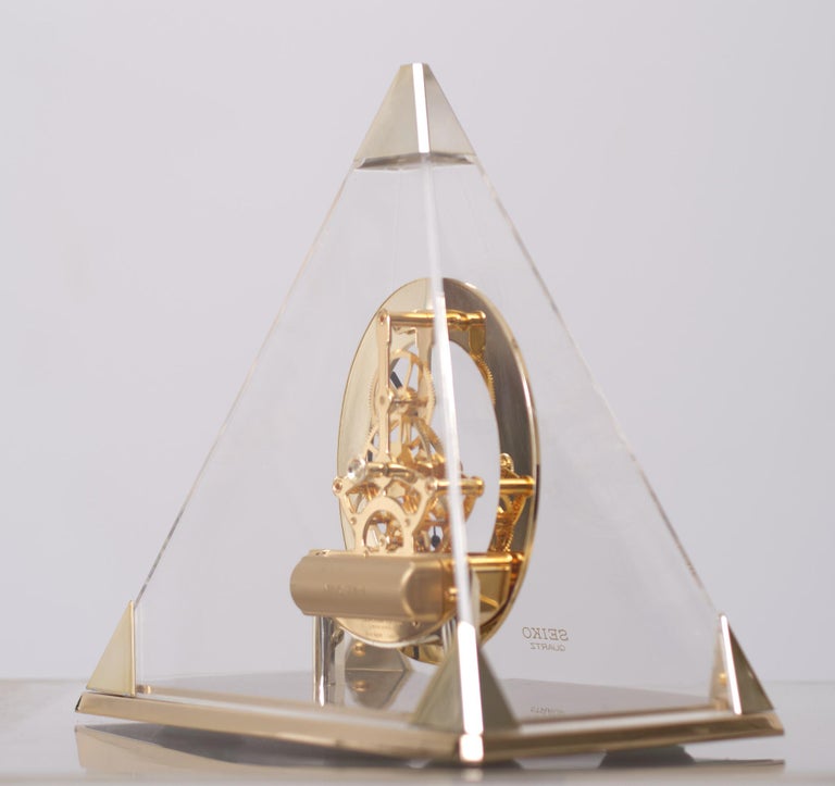 Seiko Quarts Pyramid Skeleton Clock 1980s Japan at 1stDibs