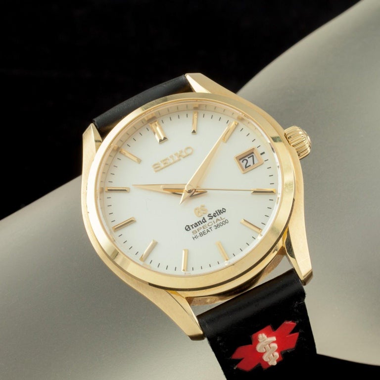 Seiko Yellow Gold Grand Seiko Hi-Beat 36000 Mechanical Wristwatch at ...