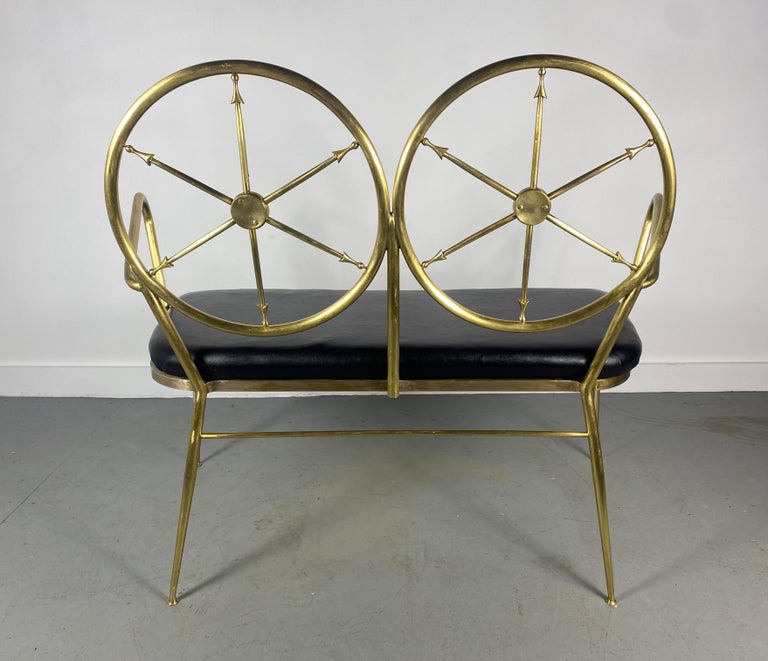 Seldom Seen Chiavari Brass Compass 2-Seat Bench Manner of Gio Point ...