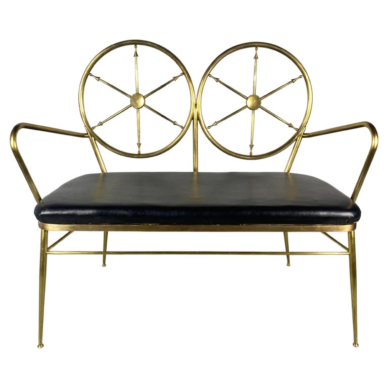 Seldom Seen Chiavari Brass Compass 2-Seat Bench Manner of Gio Point ...