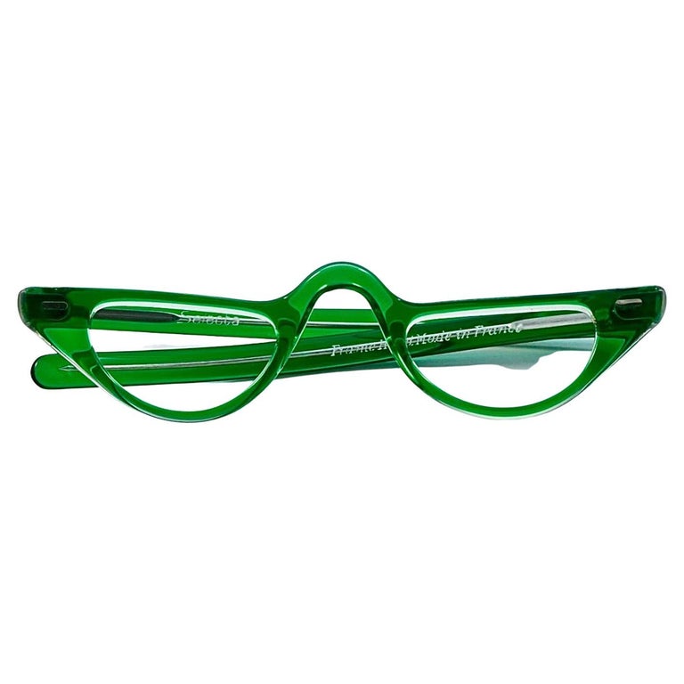 Selecta Emerald Green On Yellow Cat Reading Eyeglass Frames 1960s For Sale At 1stdibs