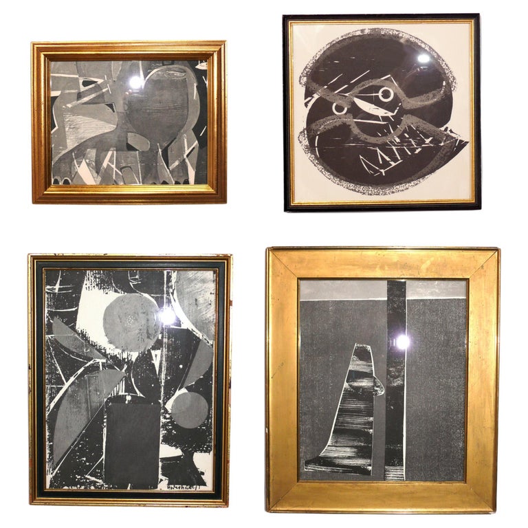Selection of Abstract Black and White Woodcuts by Hap Grieshaber in ...