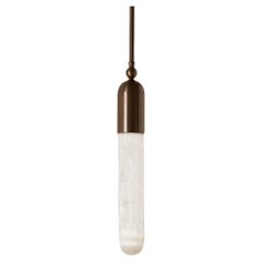 Bespoke Elegant Italian "Selene Maxi" Pendant in bronze and selenite at ...