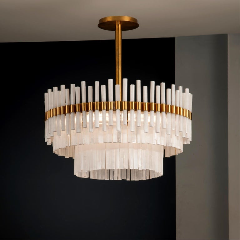 Selenite Chandelier Lamp 100 by Aver For Sale at 1stDibs