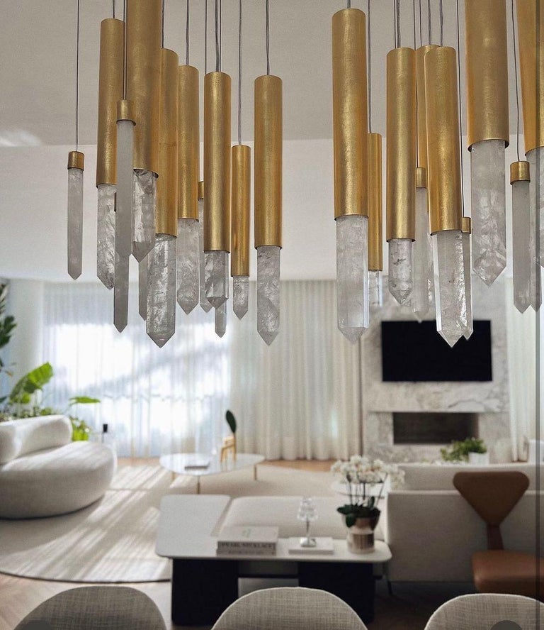 Selenite Chandelier Lamp by Aver For Sale at 1stDibs