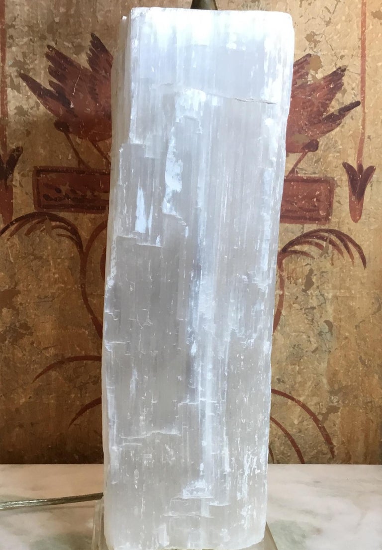 Selenite Crystal Stone Table Lamp at 1stDibs | crystal stone lamps ...