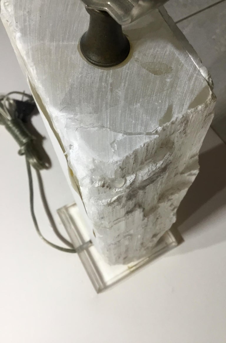 Selenite Crystal Stone Table Lamp at 1stDibs | crystal stone lamps ...