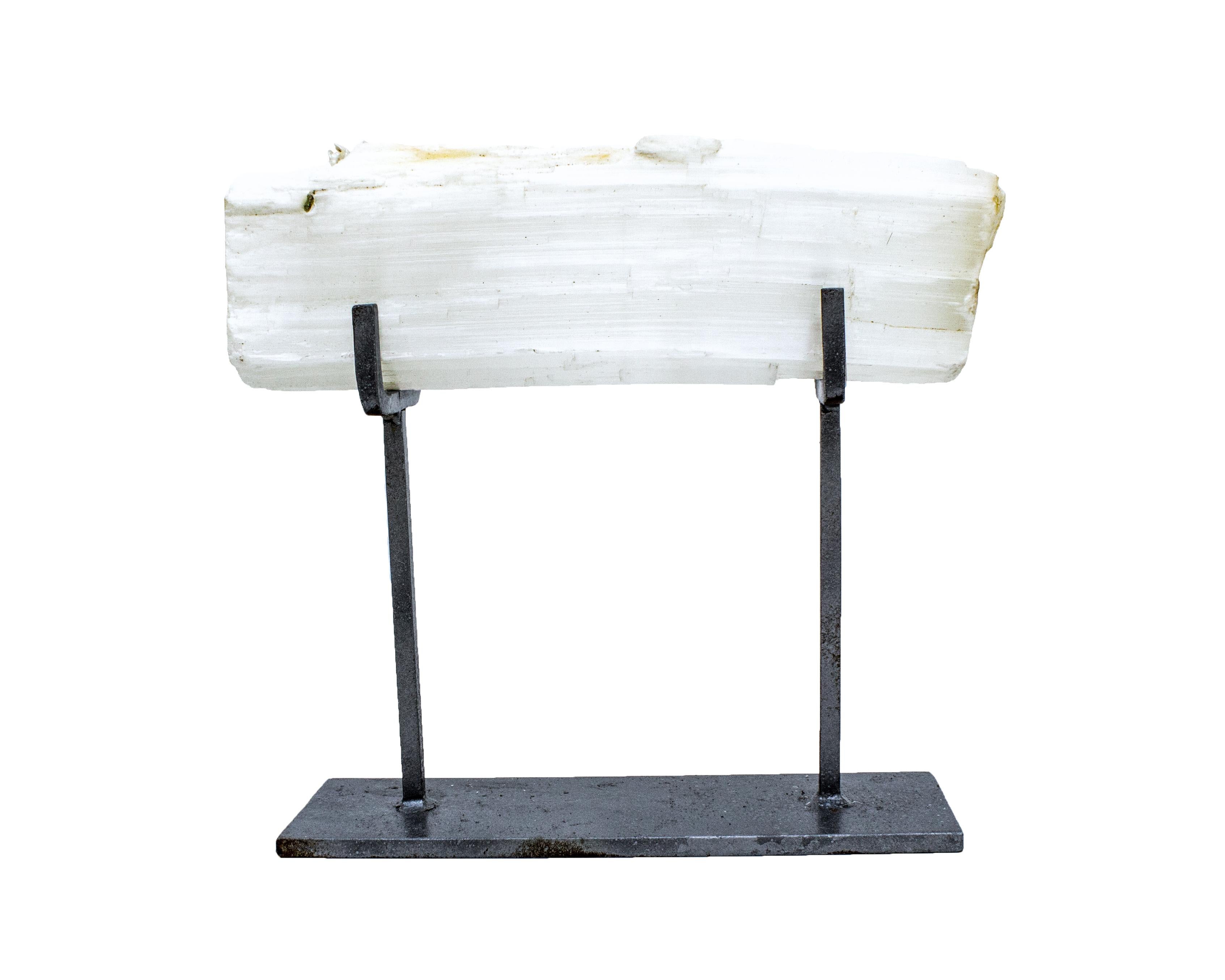 Selenite Log with Natural Forming Pearls on Custom Stand at 1stDibs ...