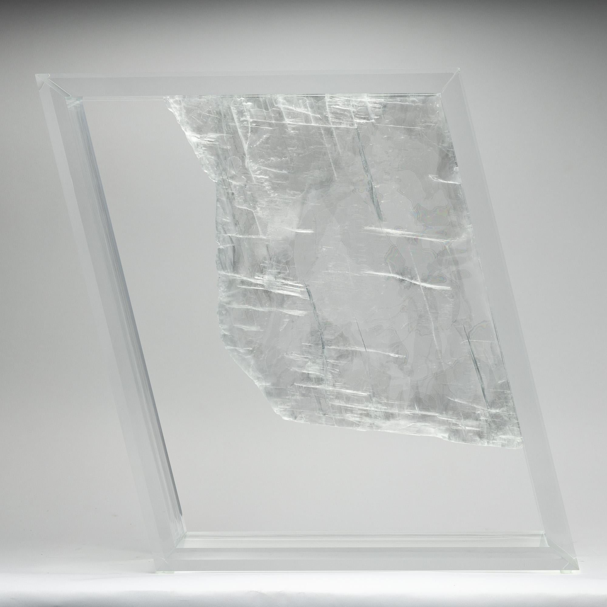 Selenite mounted in original design acrylic base For Sale at 1stDibs