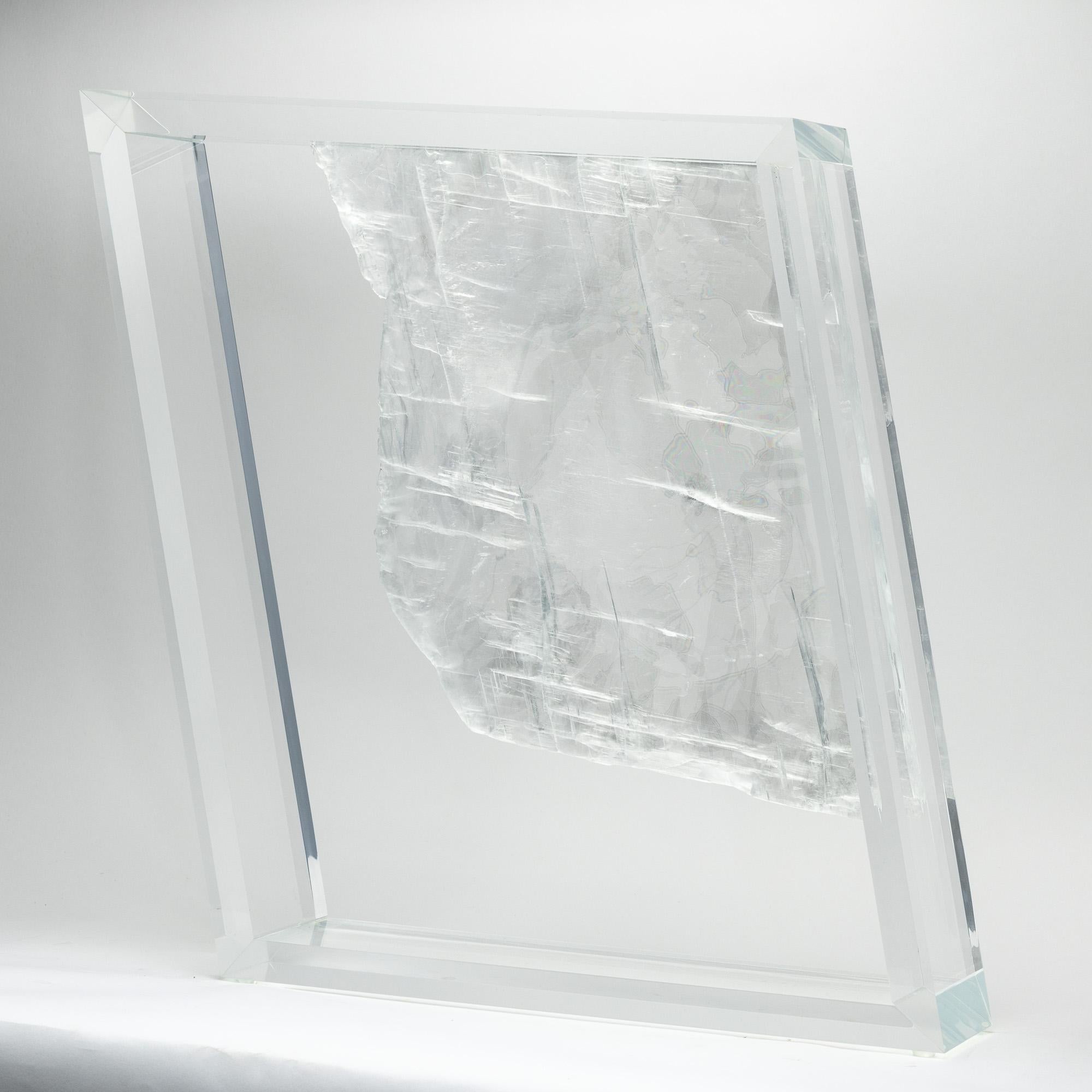 Selenite mounted in original design acrylic base For Sale at 1stDibs