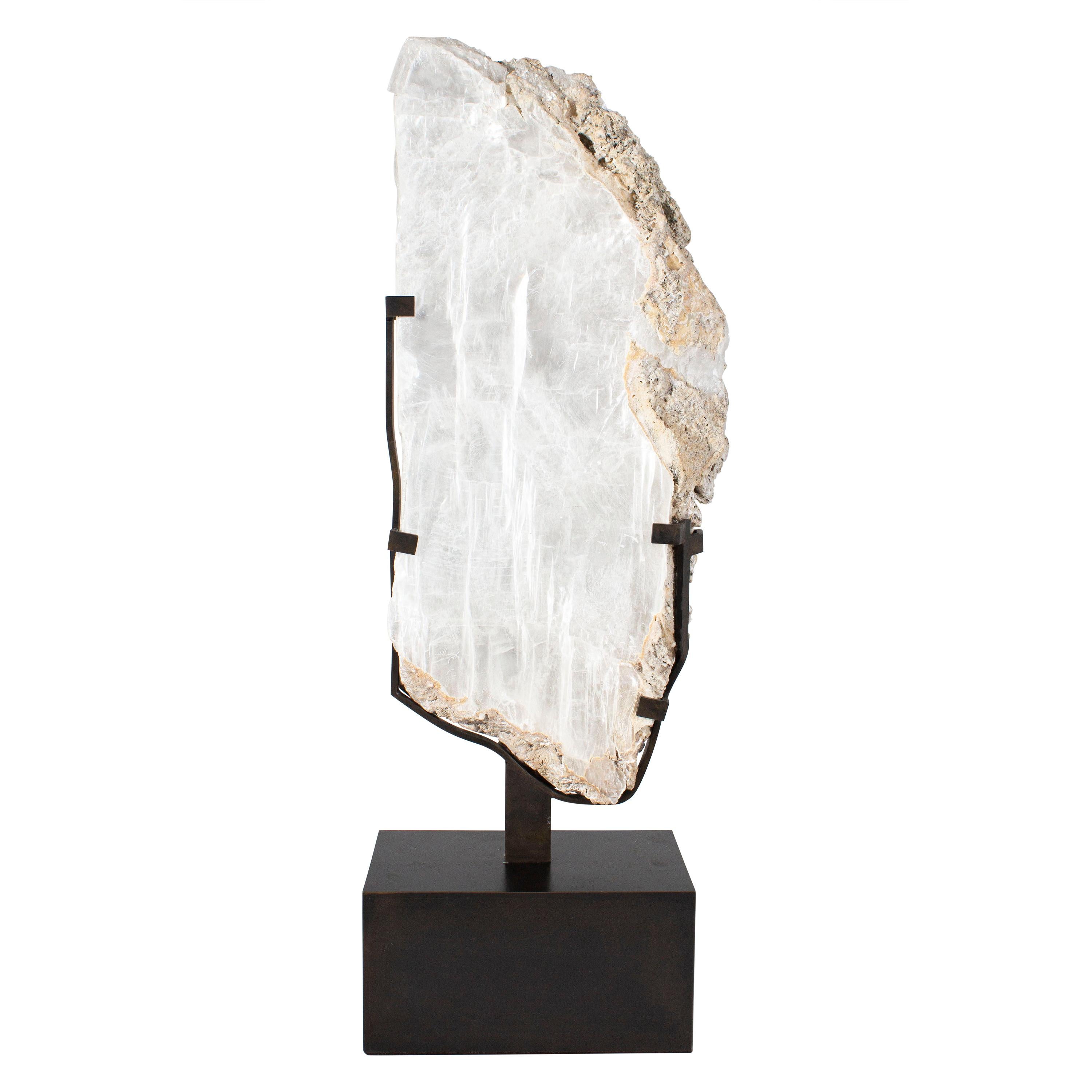Selenite Natural Sculpture on Museum Mount at 1stDibs | selenite sculpture