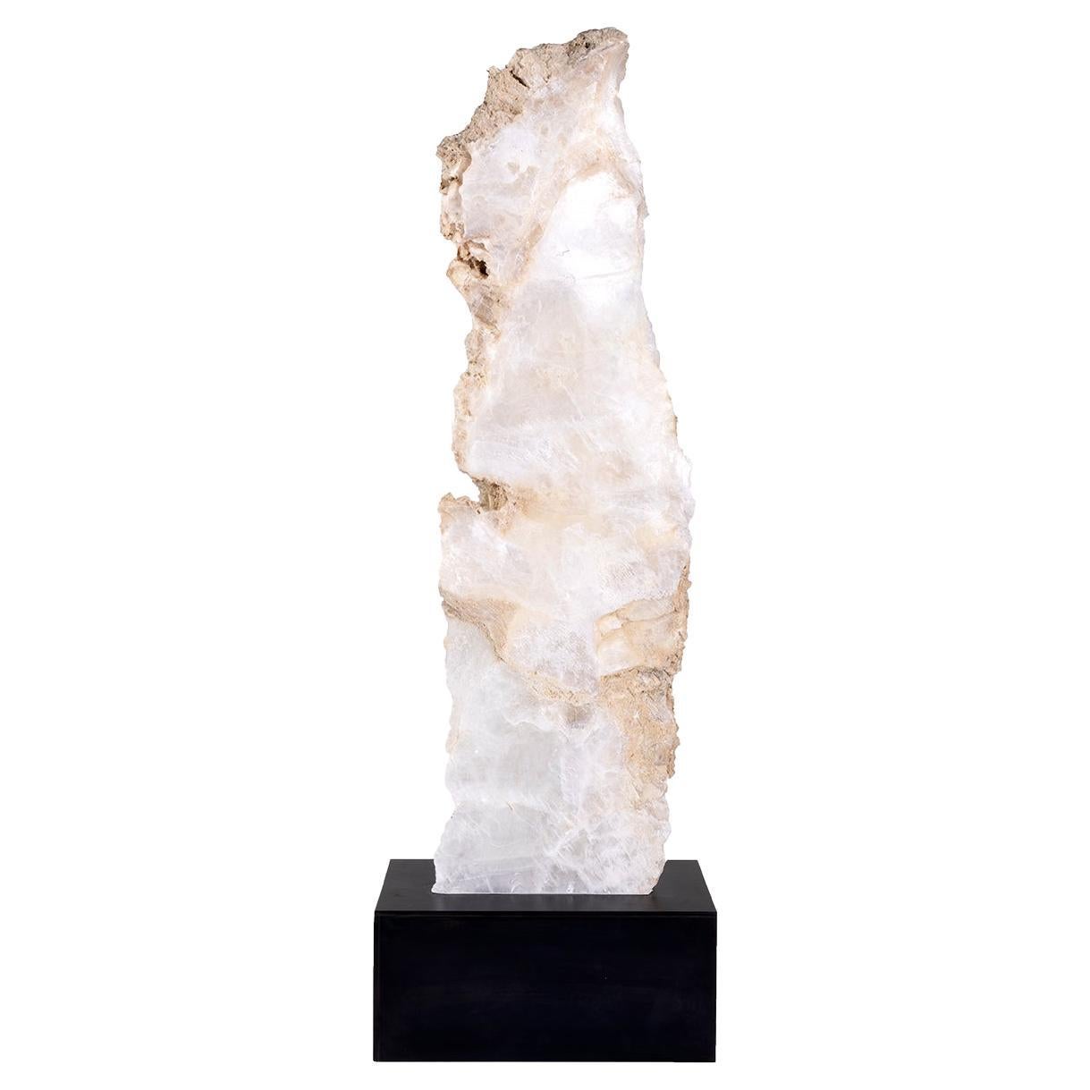 Selenite Log on stand For Sale at 1stDibs