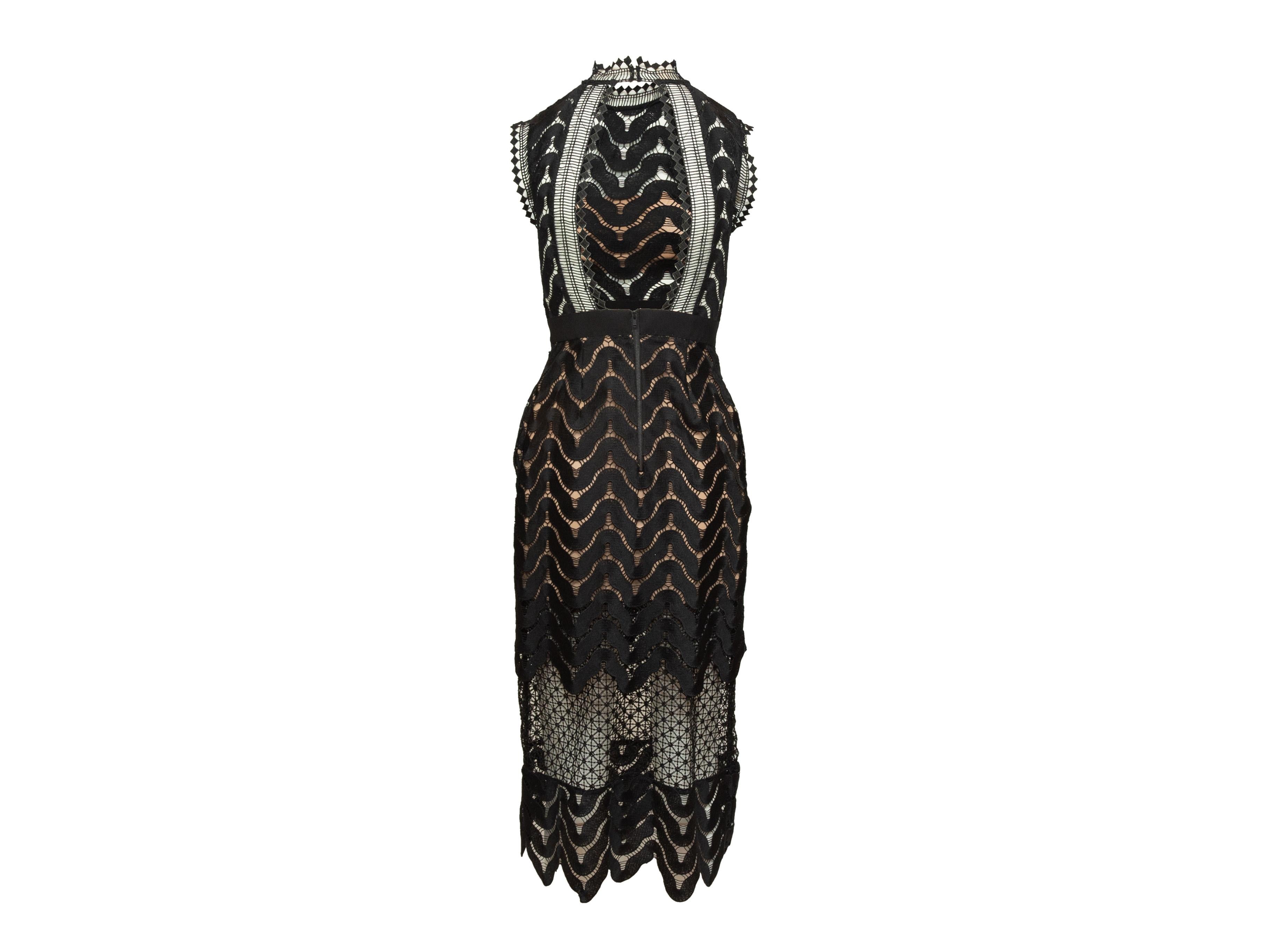 Self-Portrait Black Embroidered Sheer Maxi Dress For Sale at 1stDibs